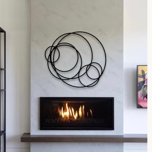 Round Circle Metal Wall Decor , Abstract Large Metal Wall Art , Unique ...