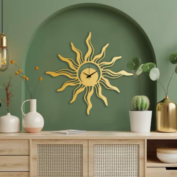 Gold Sun Clock - Etsy