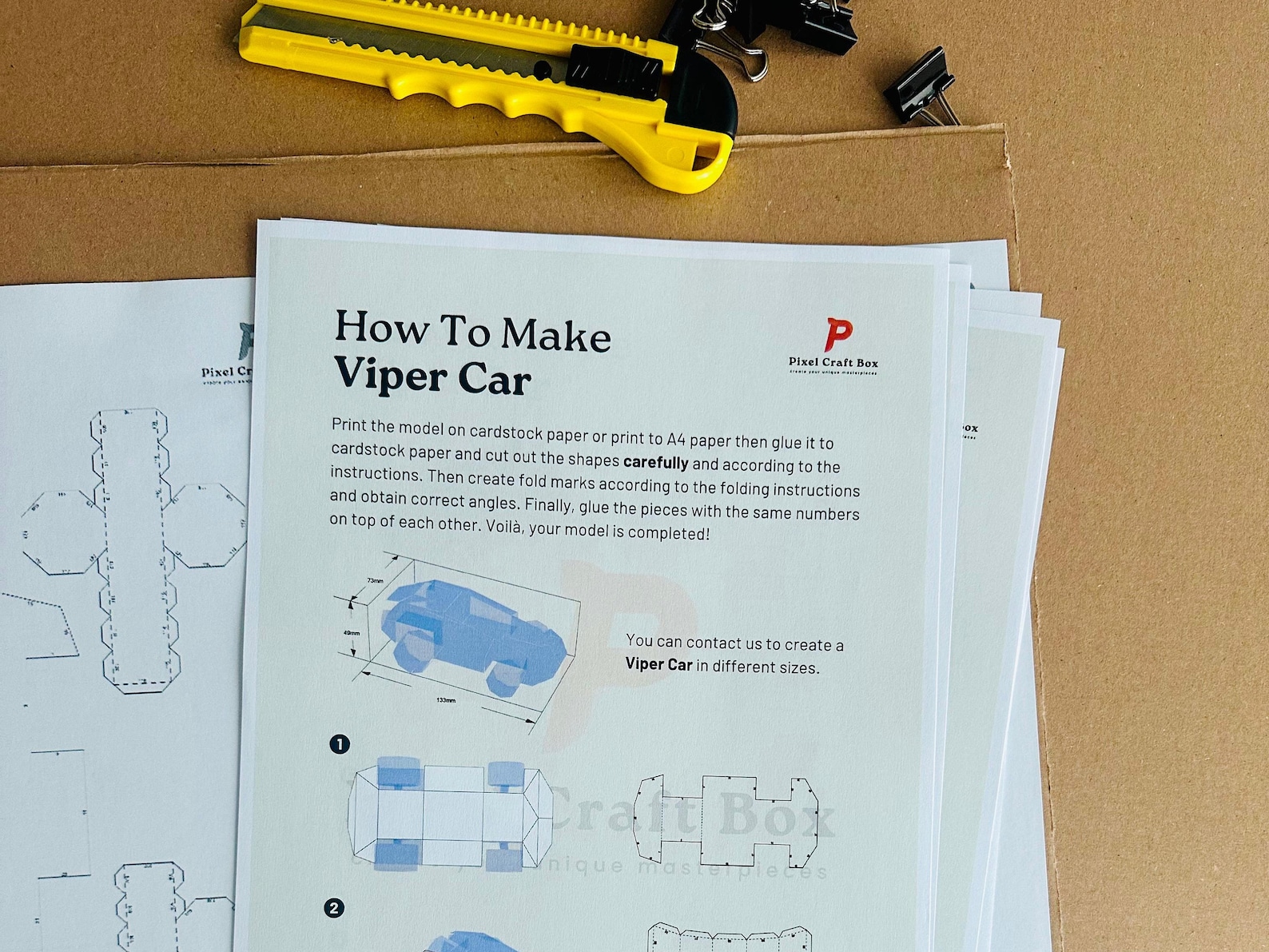 Papercraft DIY Car Kit, 3D Paper Car Model, PDF Digital Template, Low ...