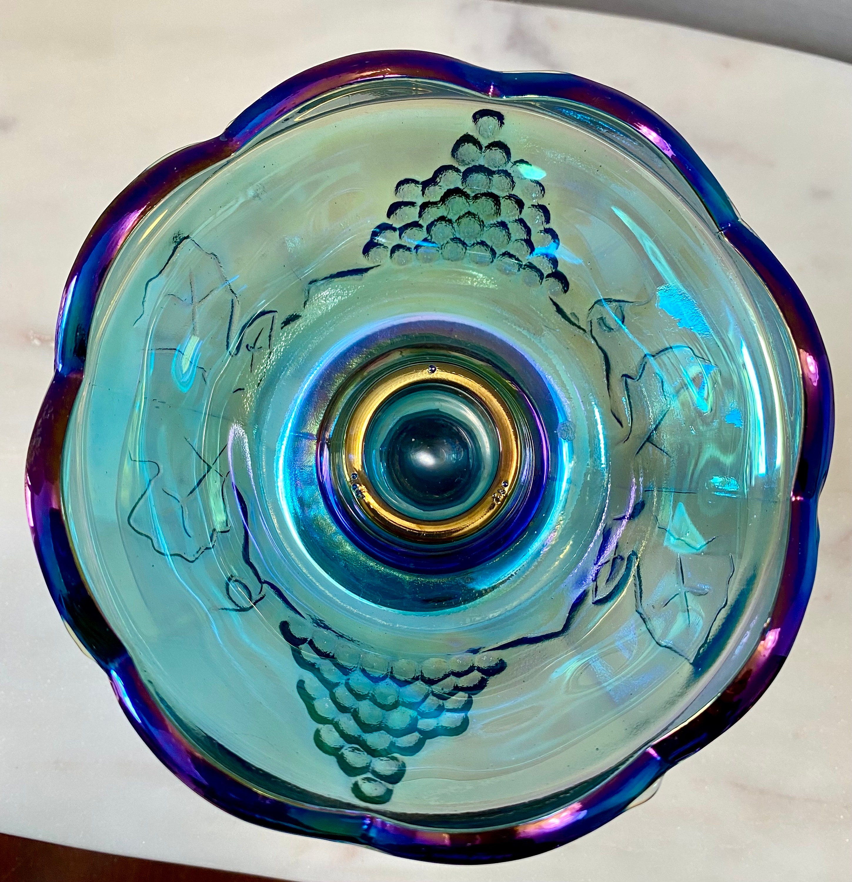 Vintage Indiana Carnival Glass Taper Candle Holder or Trinket Holder - Etsy