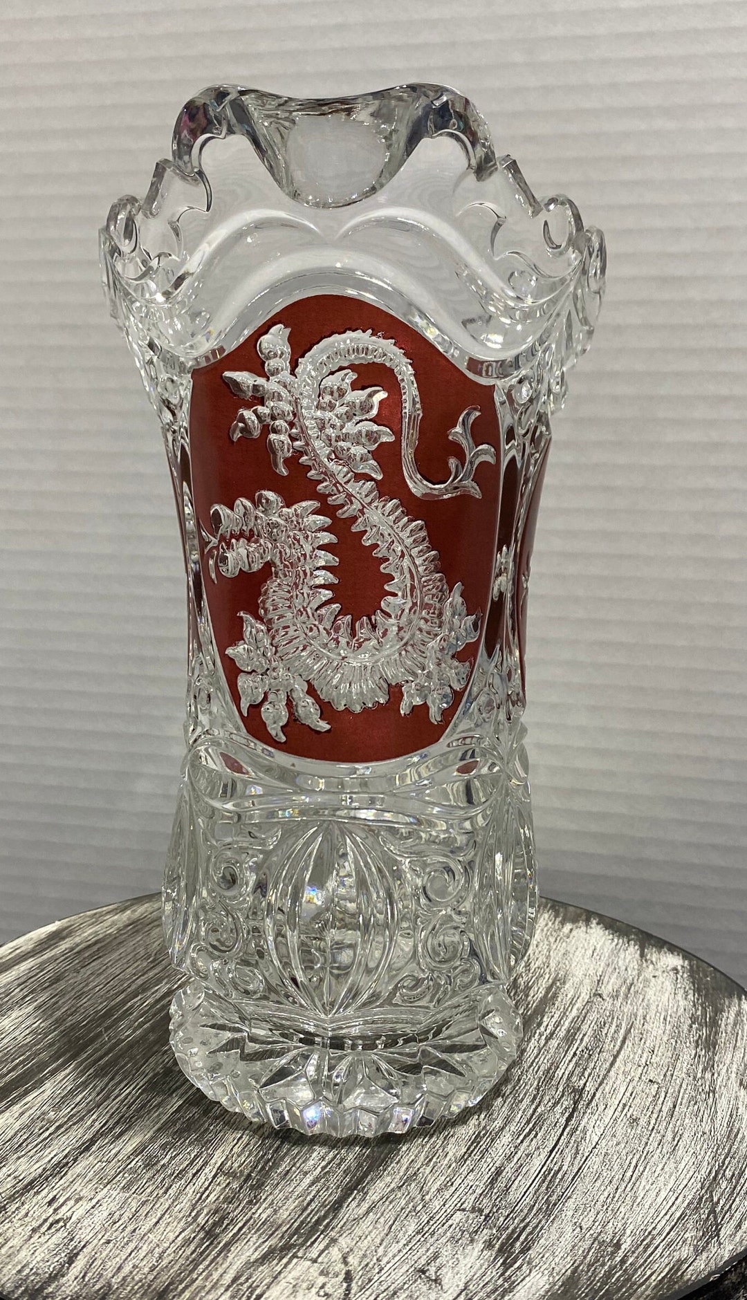 Vintage Crystal Dragon Pitcher Beautiful Red Enhancements - Etsy