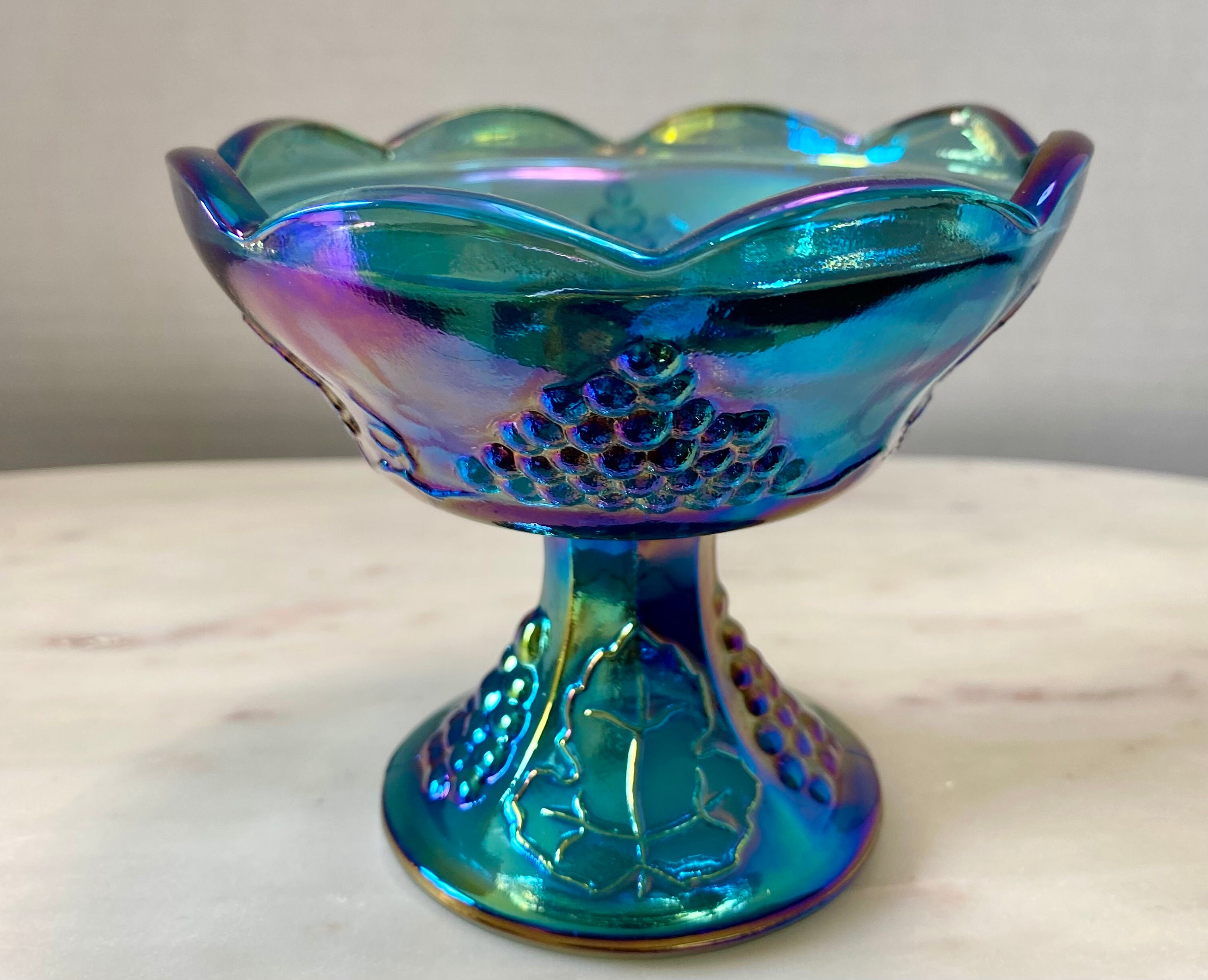 Vintage Indiana Carnival Glass Taper Candle Holder or Trinket Holder - Etsy