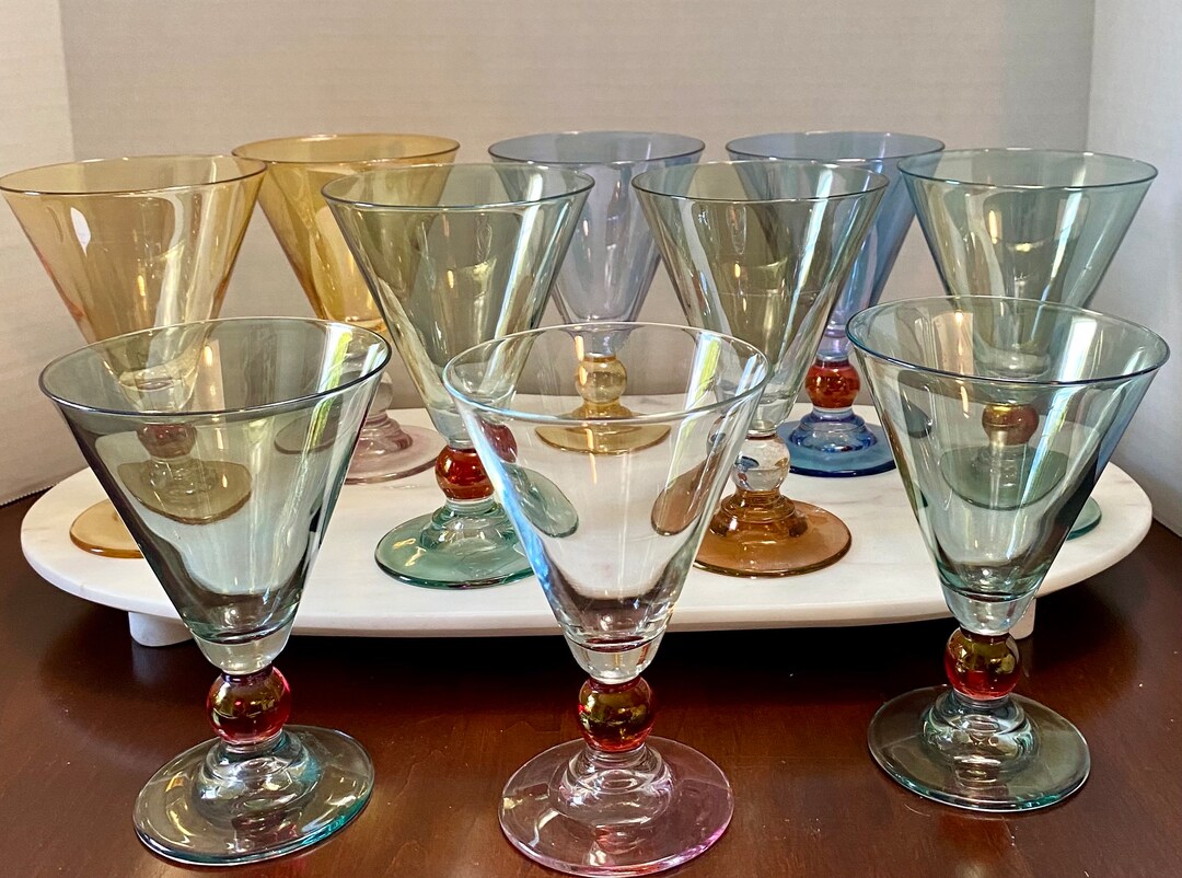 Italian Iridescent Cocktail Glasses - Etsy