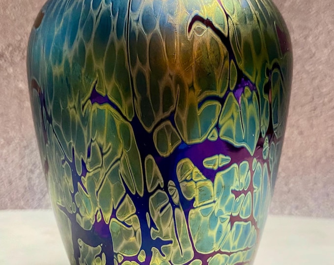 Vintage Royal Brierly Studio Iridescent Art Glass Vase - Etsy