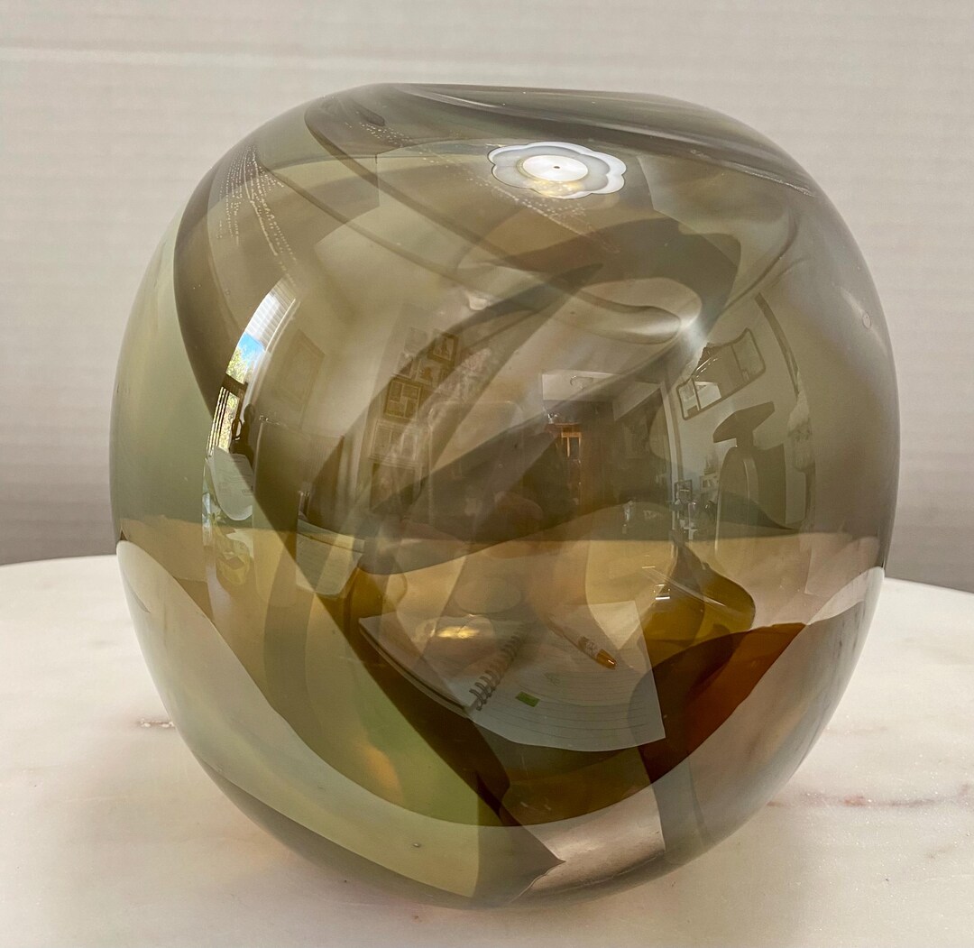 Vintage S. Rogers Art Glass Vase: Signed - Etsy