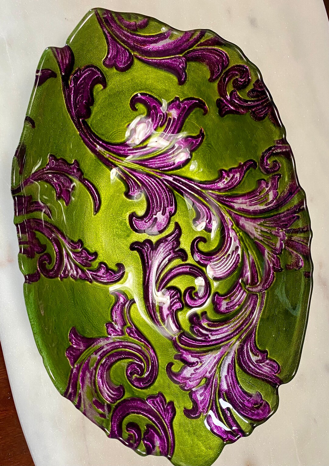 Goofus Dish: Reverse Glass, Oval Shape - Etsy