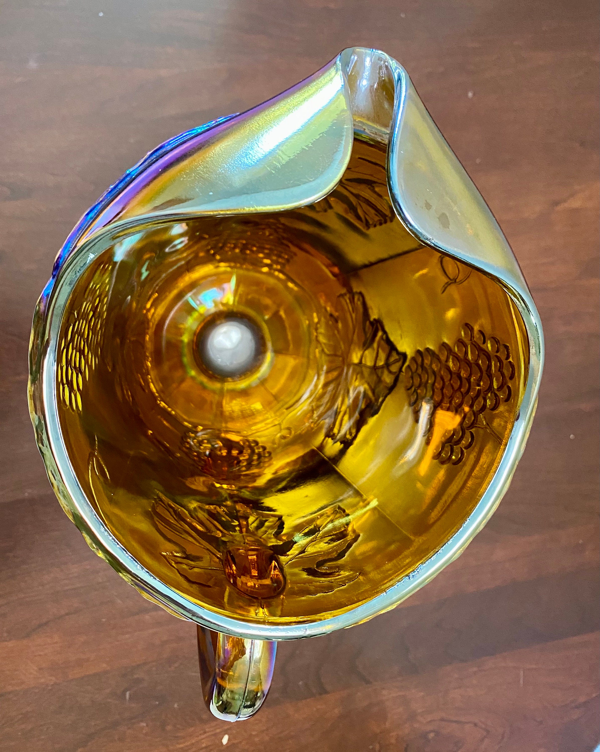 Vintage Indiana Carnival Glass Pitcher and 2 Glasses - Etsy