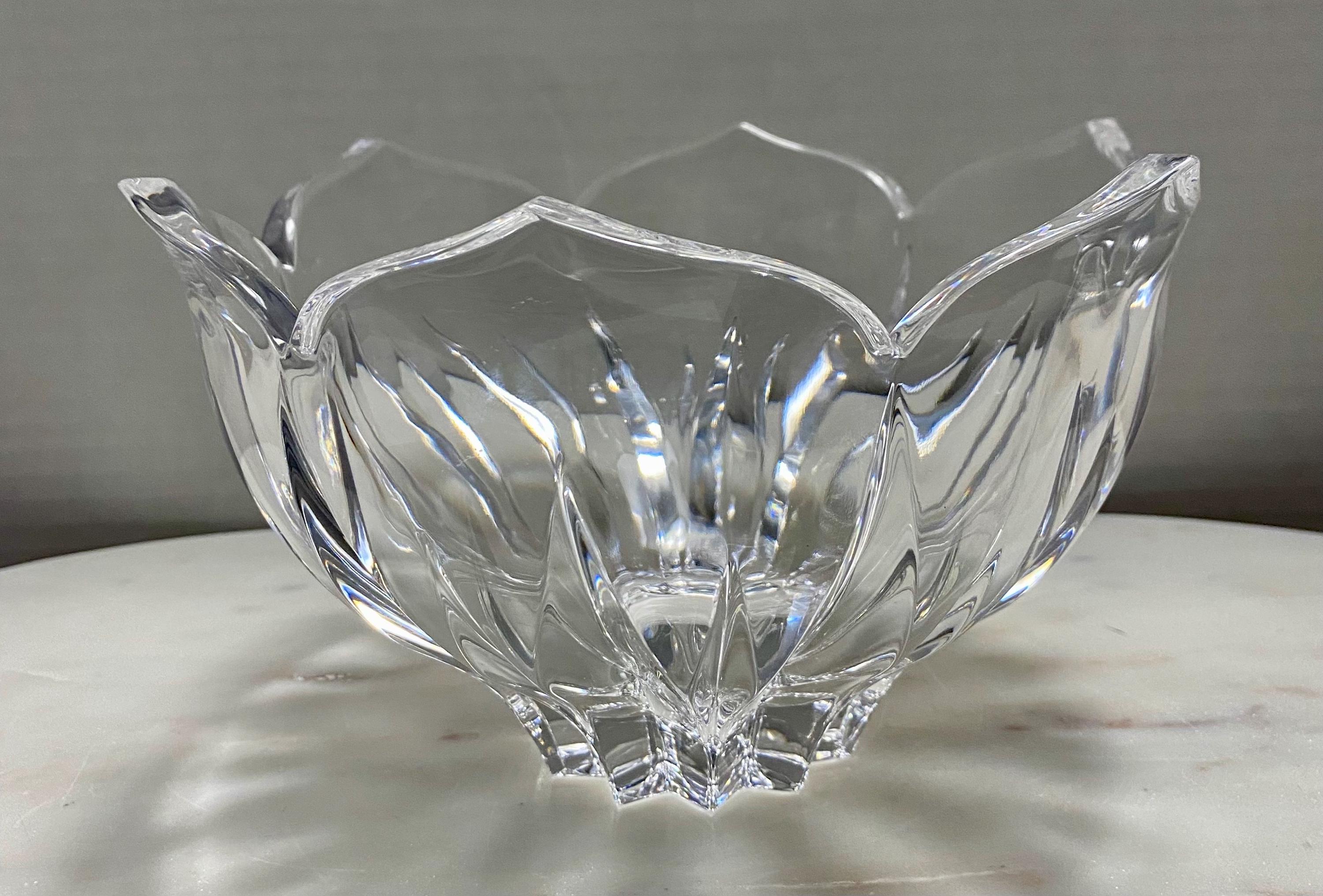 Vintage Gorham Lead Crystal Lotus Bowl - Etsy