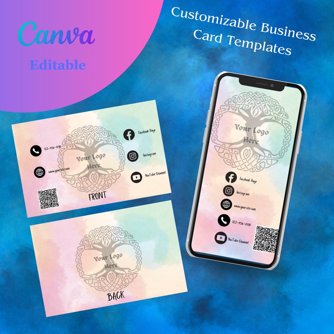 Editable Business Card, Interactive Business Card, Printable Business ...