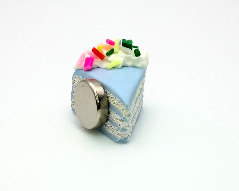 Blue Cake Slice Magnet Polymer Clay//vanilla Textured Layers, White ...