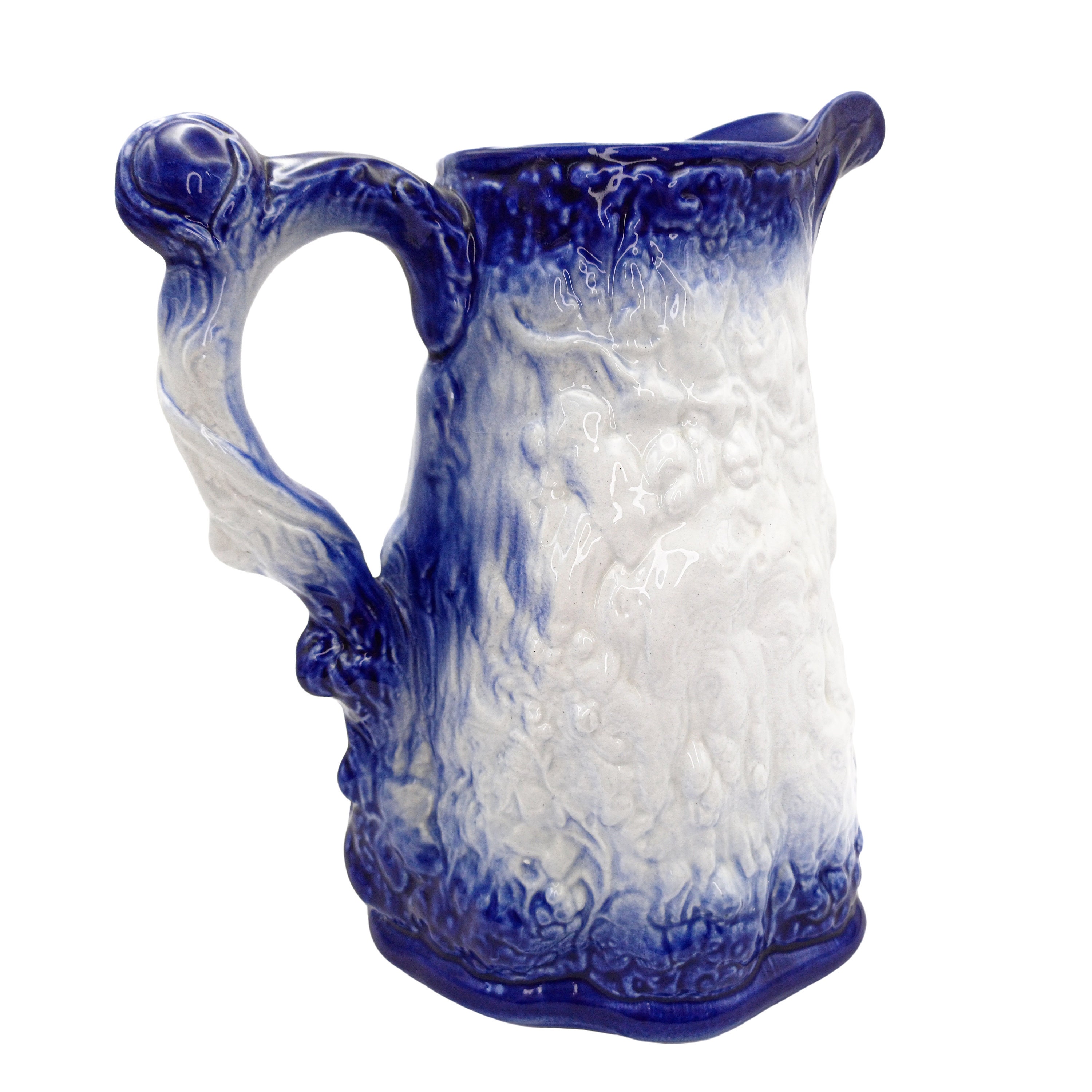 Burleigh Staffordshire Ironstone Pitcher Blue White Reproduction ...