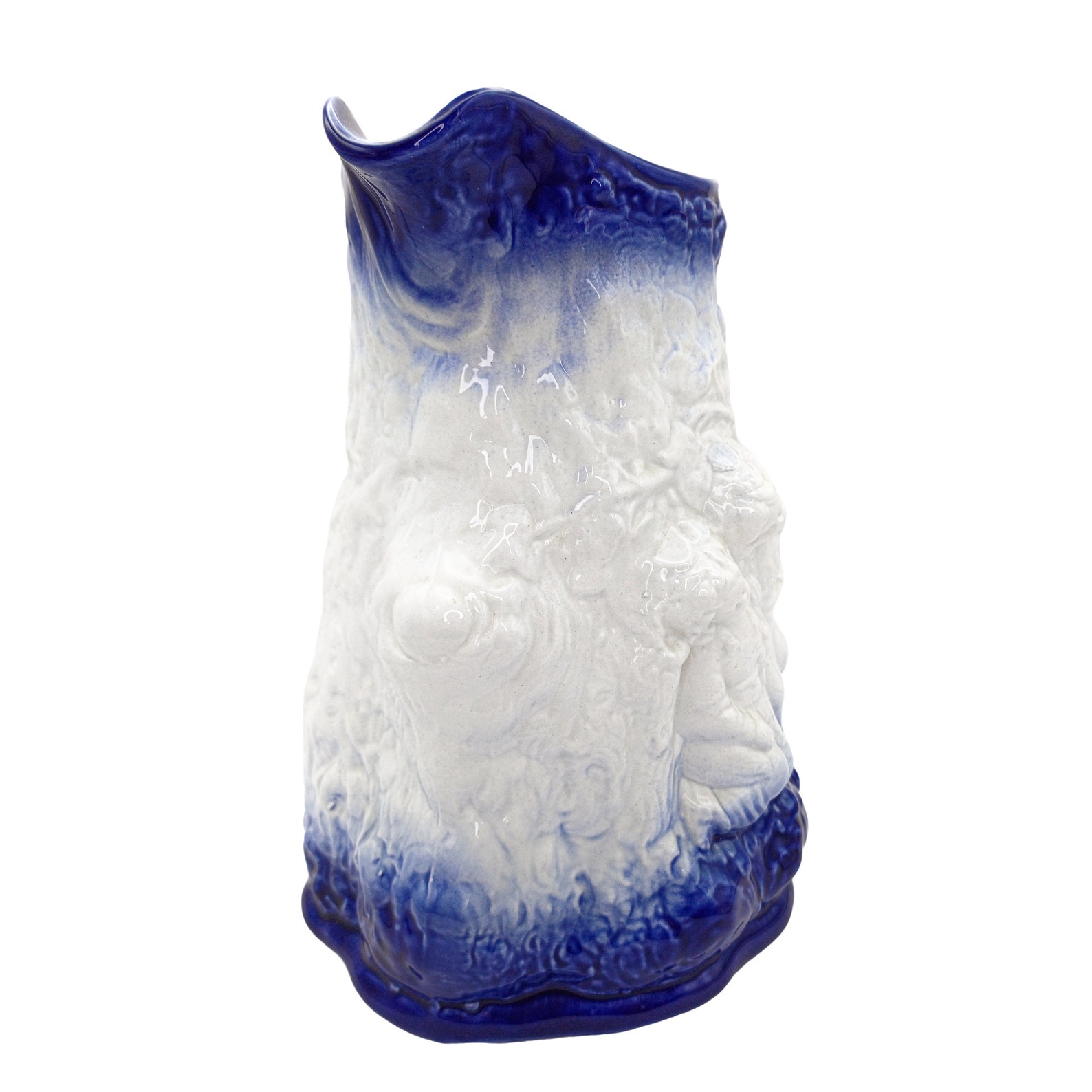 Burleigh Staffordshire Ironstone Pitcher Blue White Reproduction ...