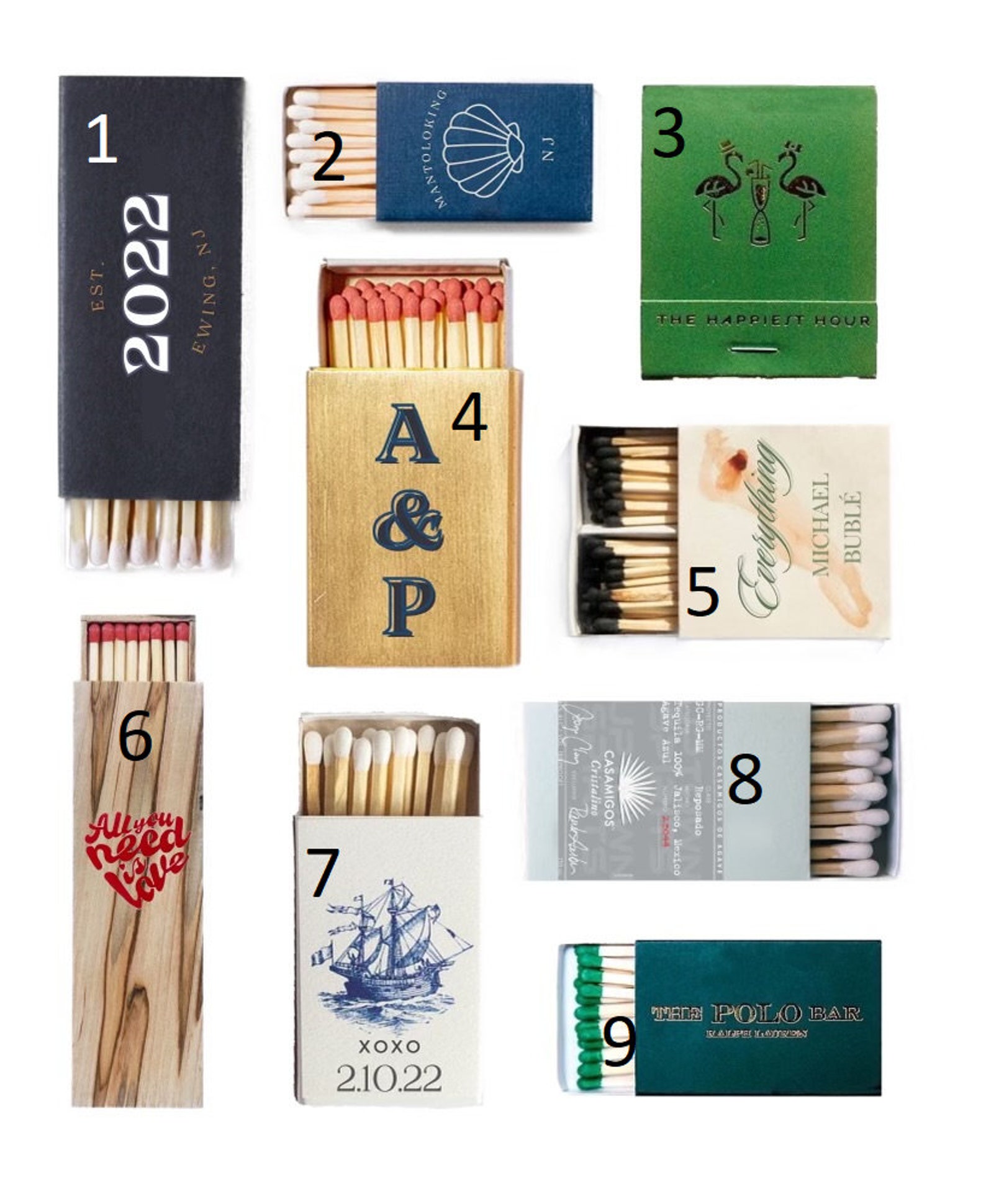 8x10 FRAMED Customizable Matchbox Print Art Many Personalization Combs ...