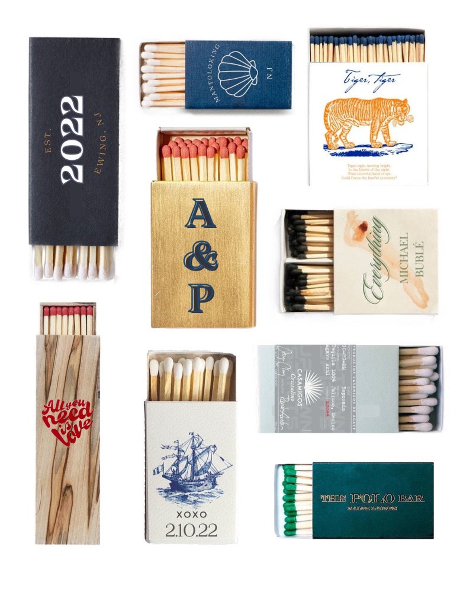 8x10 FRAMED Customizable Matchbox Print Art Many Personalization Combs ...