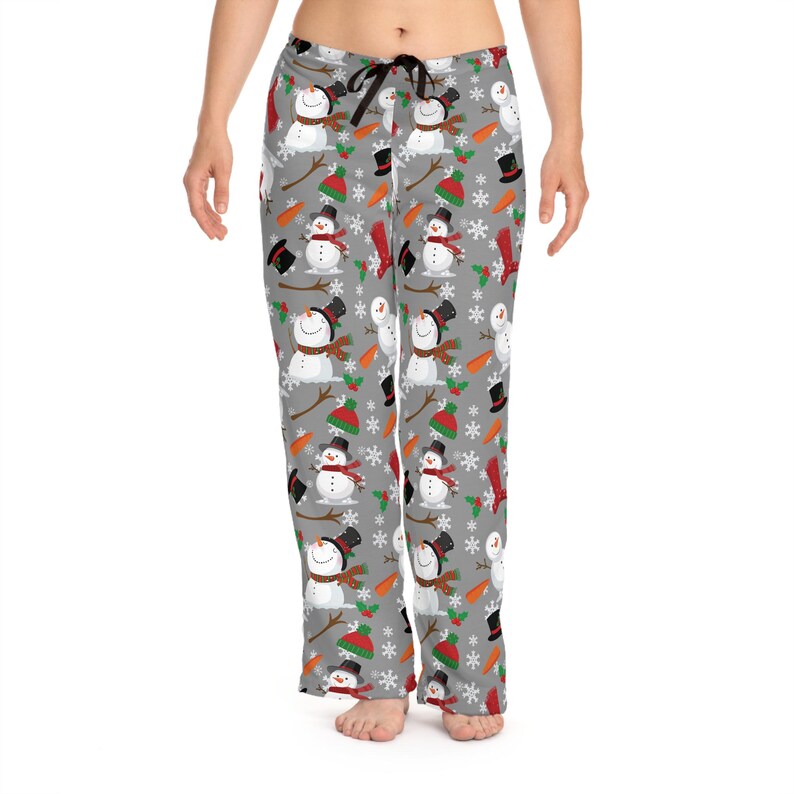 Snowman Winter Pajama Pants, Snowmen and Parts Lounge Wear for Women ...