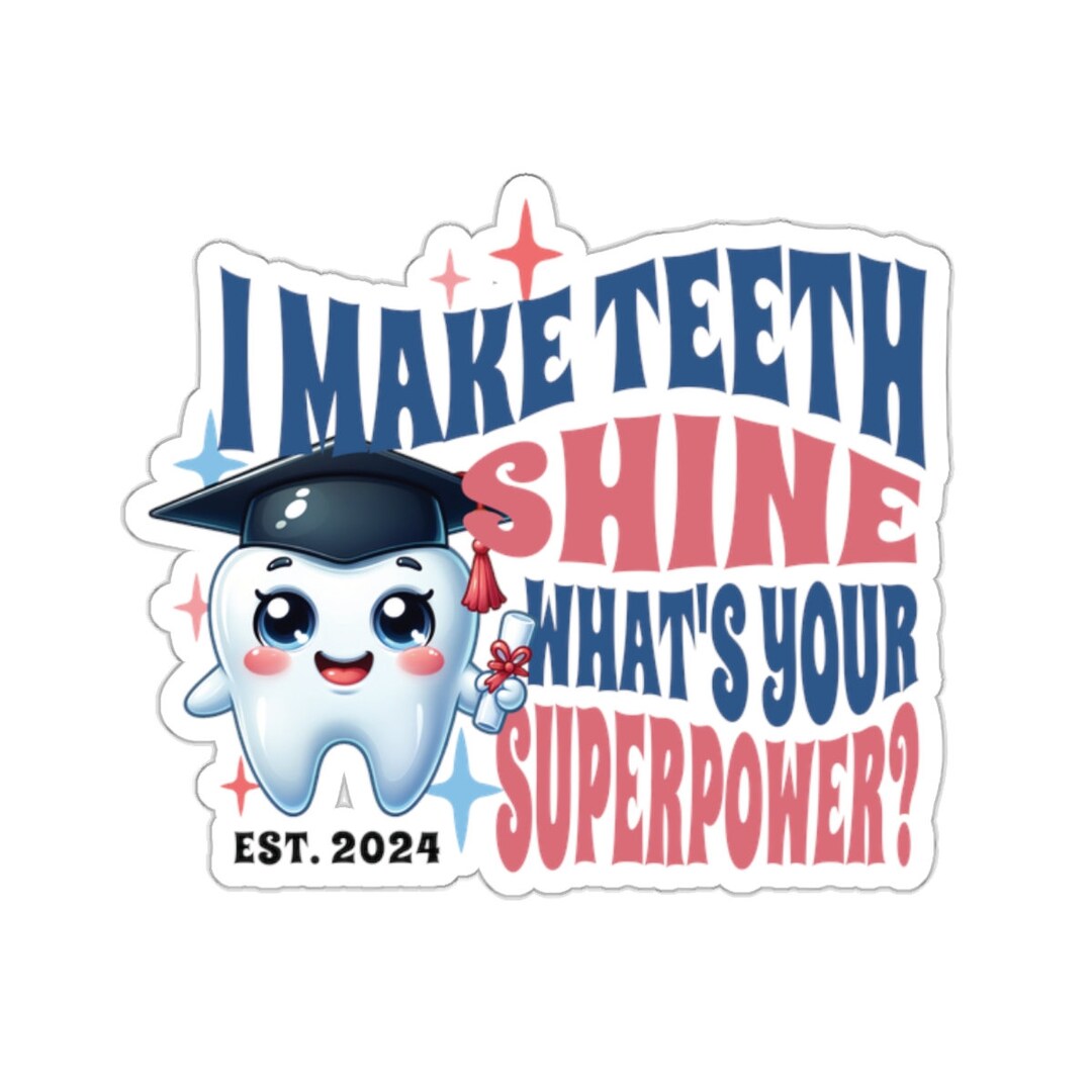 Custom Tooth in a Graduation Cap Graduation Sticker, Custom Date ...