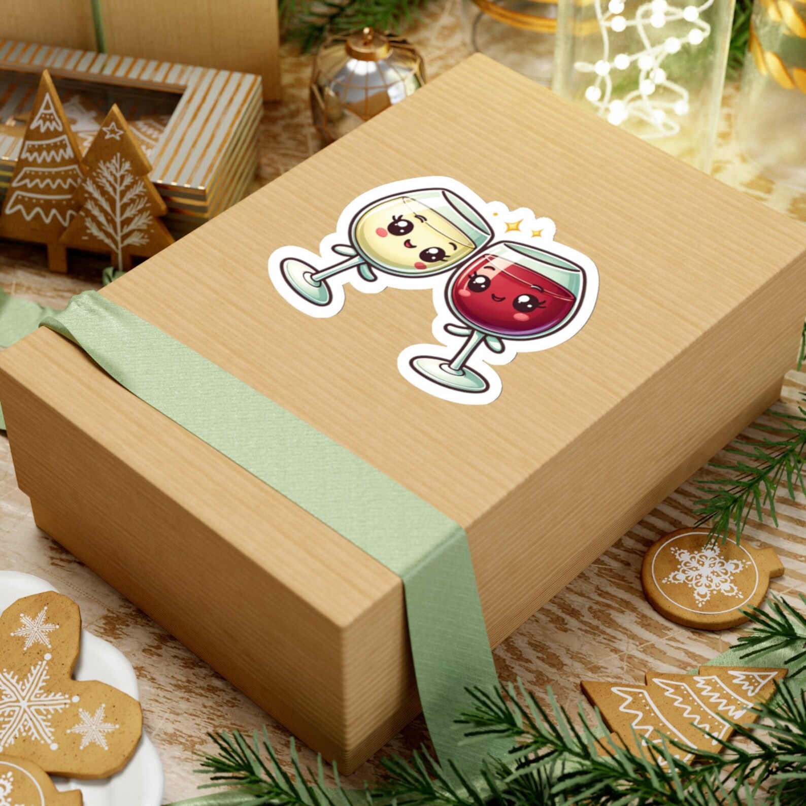 Cute White Wine and Red Wine Sticker, Wine Lovers Sticker, Drink ...