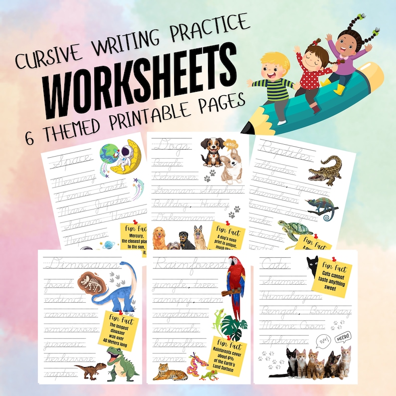 Cursive Handwriting Practice for Kids, Printable Cursive Handwriting ...