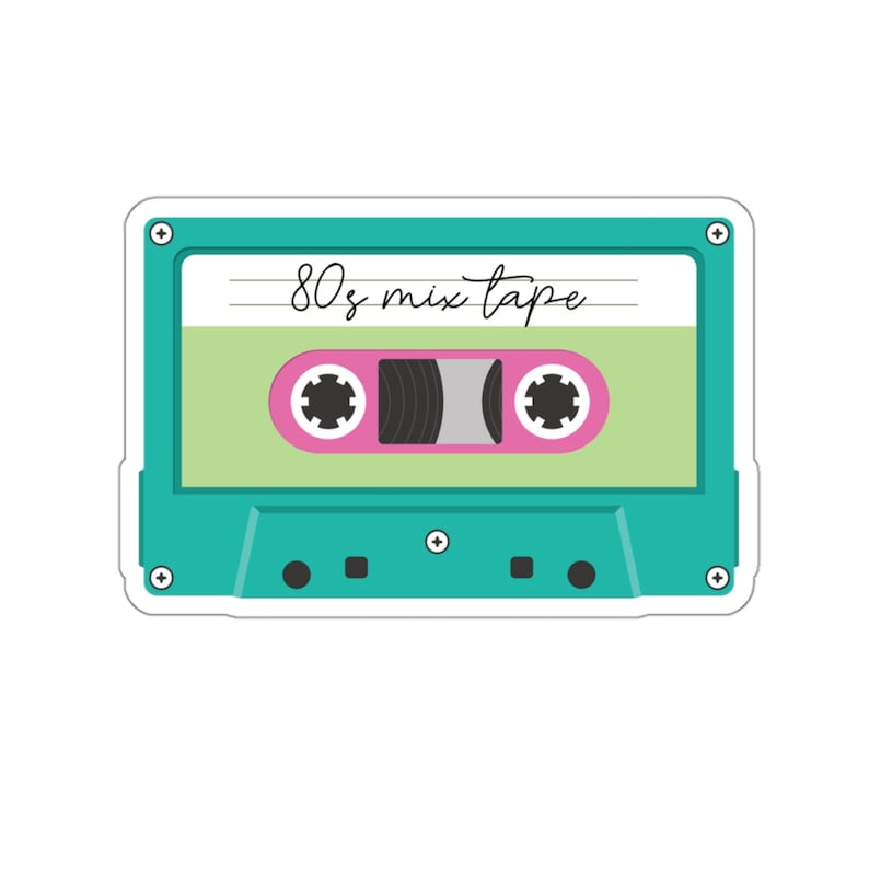 Cassette Tape 80s Mix Tape Sticker, 80s Music Cassette Tape Sticker ...