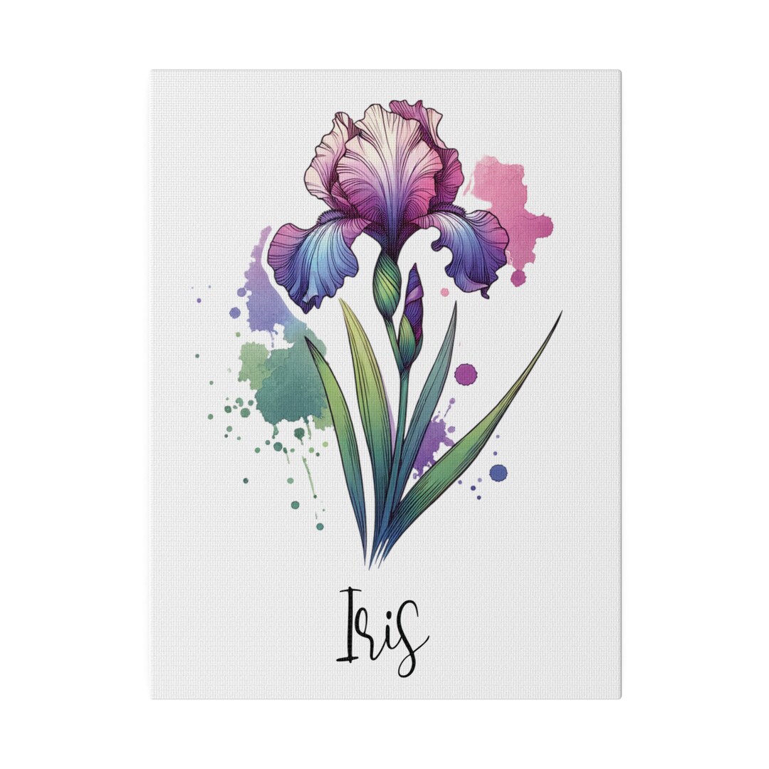Iris February Birth Flower Matte Canvas Wall Art, Birthflower, Birth ...