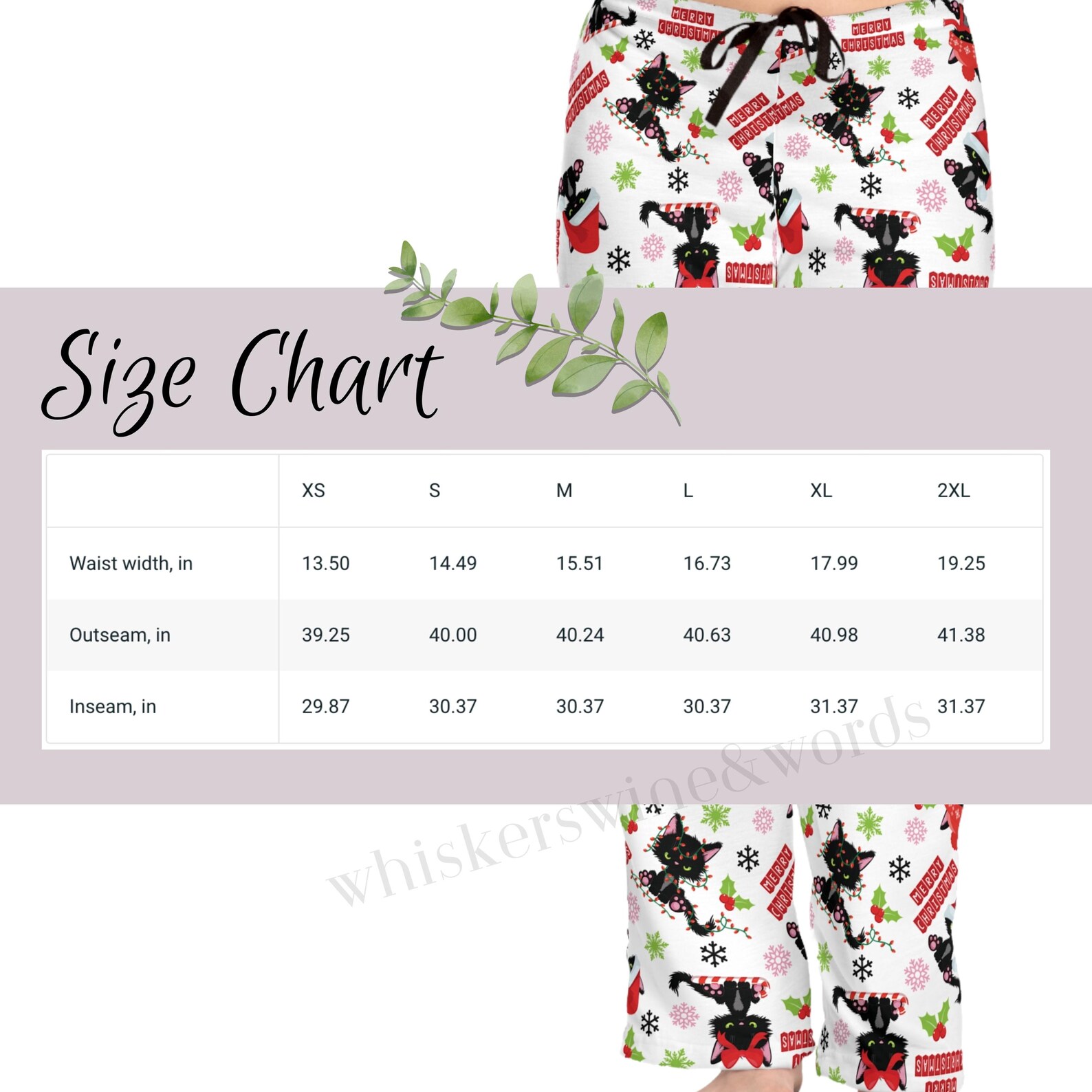 Grumpy Christmas Black Cat PJ Pants, Xmas Cat Lounge Pants, Christmas PJ Pants, Friend Birthday ...
