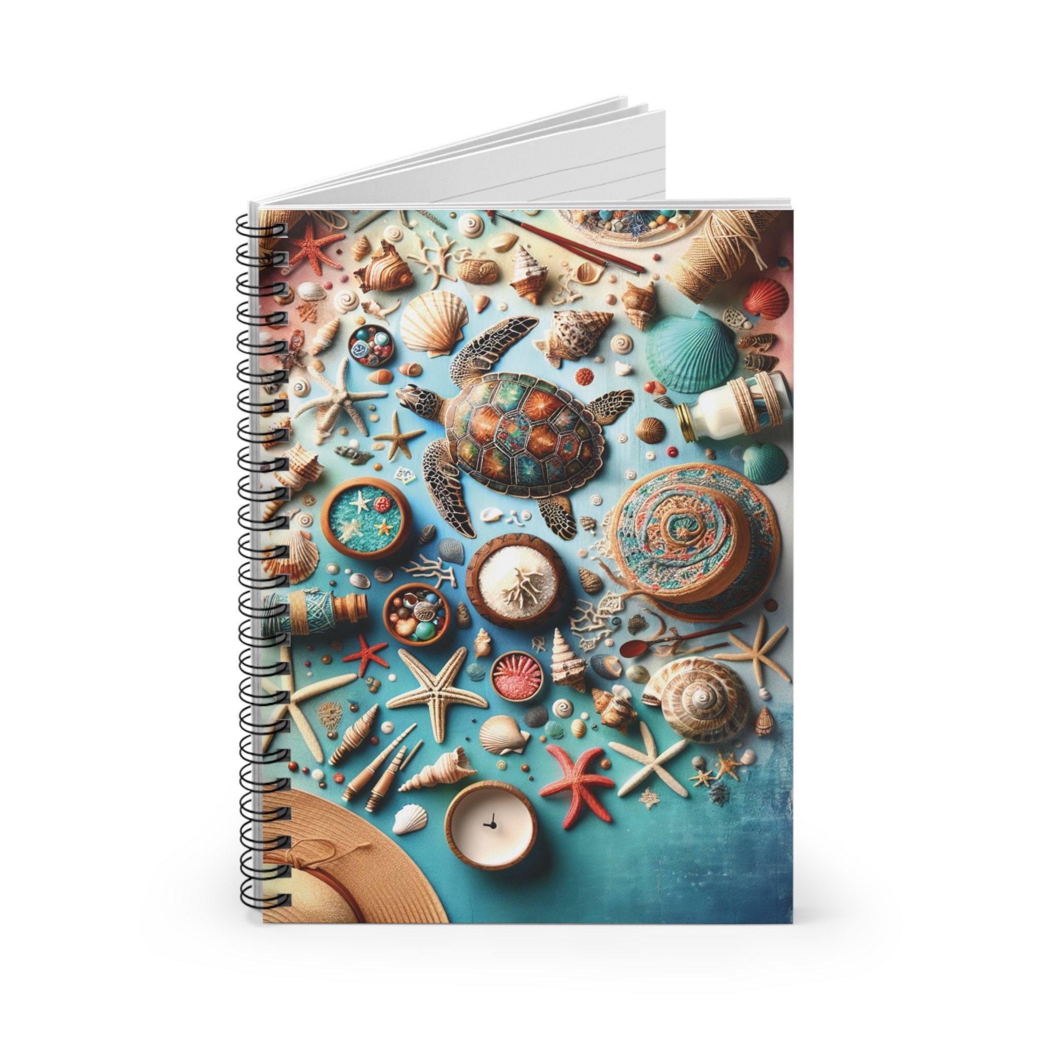 Personalized Sea Life Notebook, Custom Name Sea Turtle Spiral Journal ...