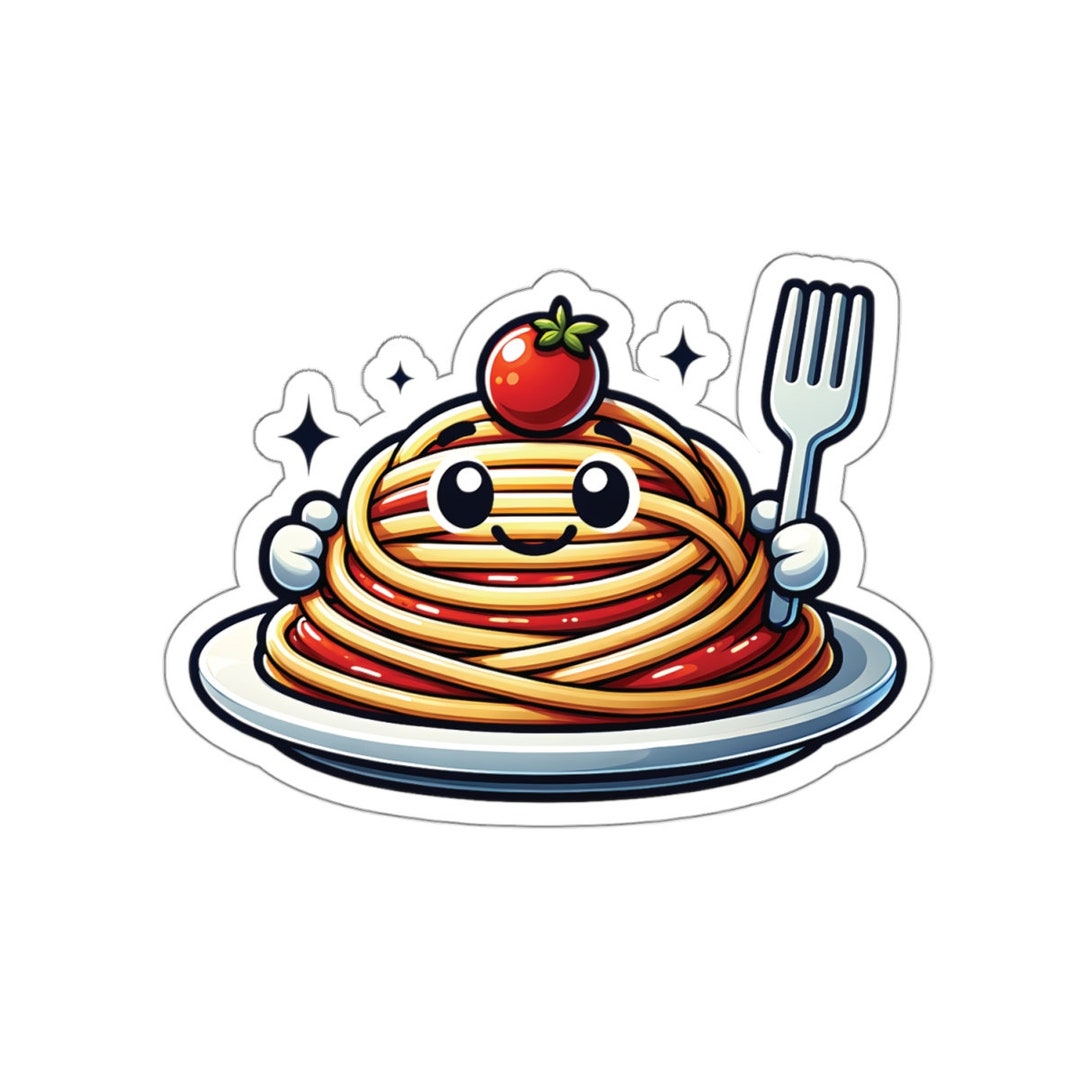Cute Spaghetti Sticker, Spaghetti Sticker, Stickers, Food Sticker, Gift ...