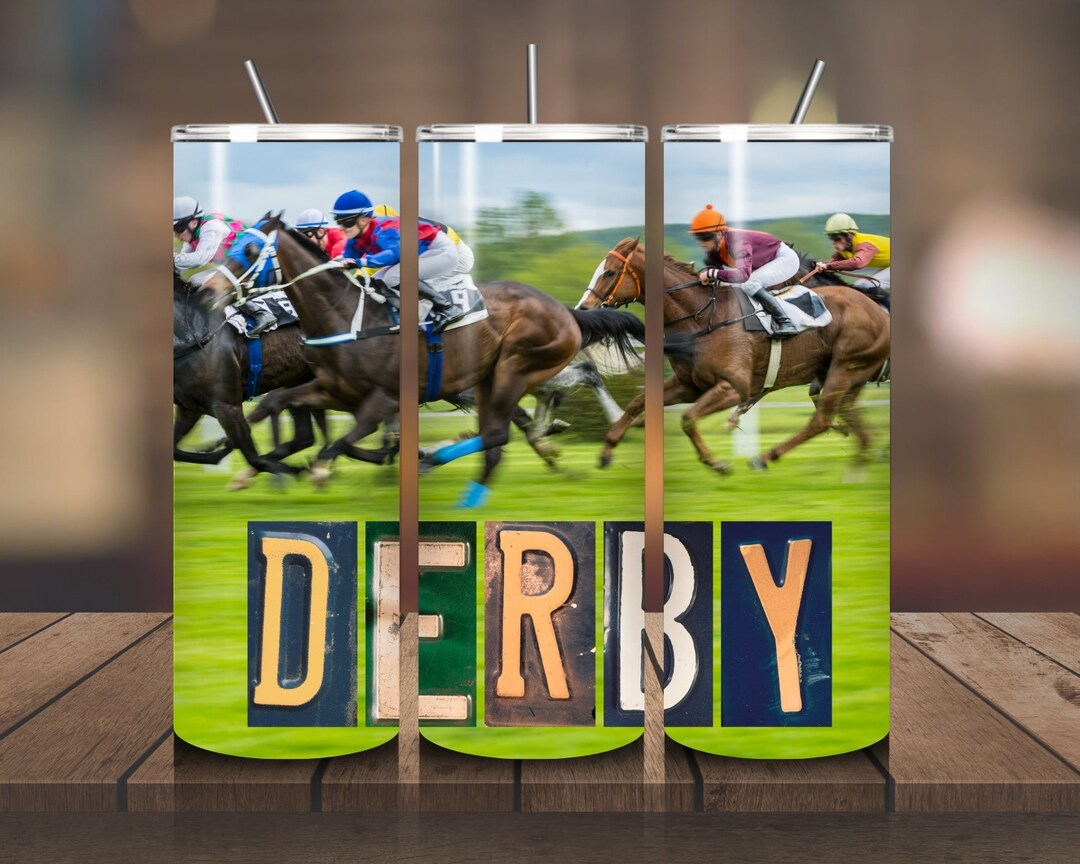 Derby Skinny Tumbler With Straw 20oz, Kentucky Horse Racing Fans, Gift ...