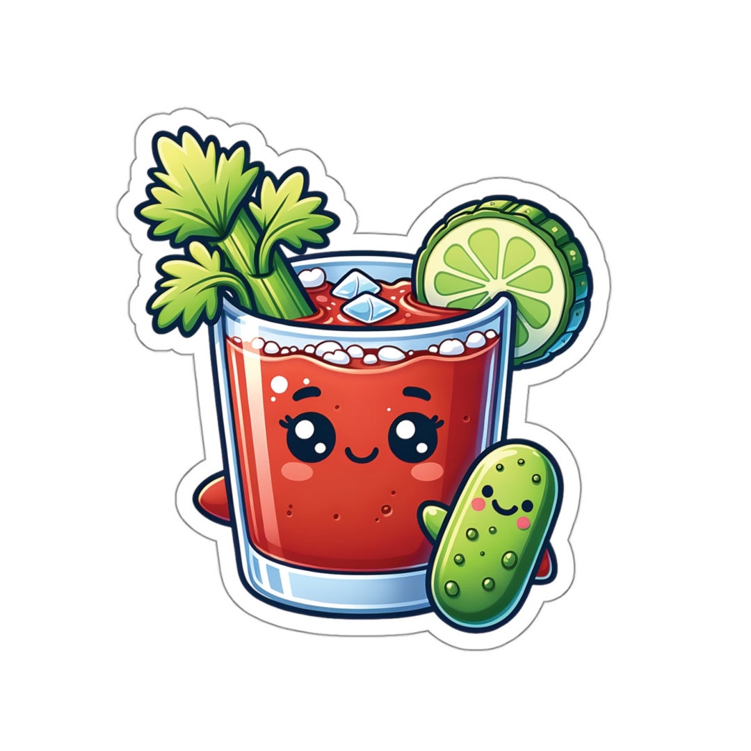 Cute Bloody Mary Sticker, Bloody Mary Sticker, Stickers, Drink Sticker ...