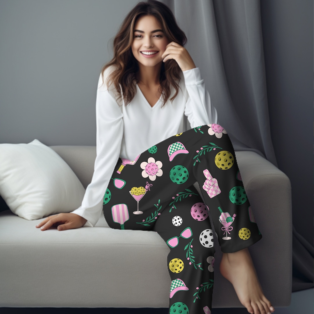 Pickleball PJ Pants for Women, Bachelorette Pickleball Party Pajama ...