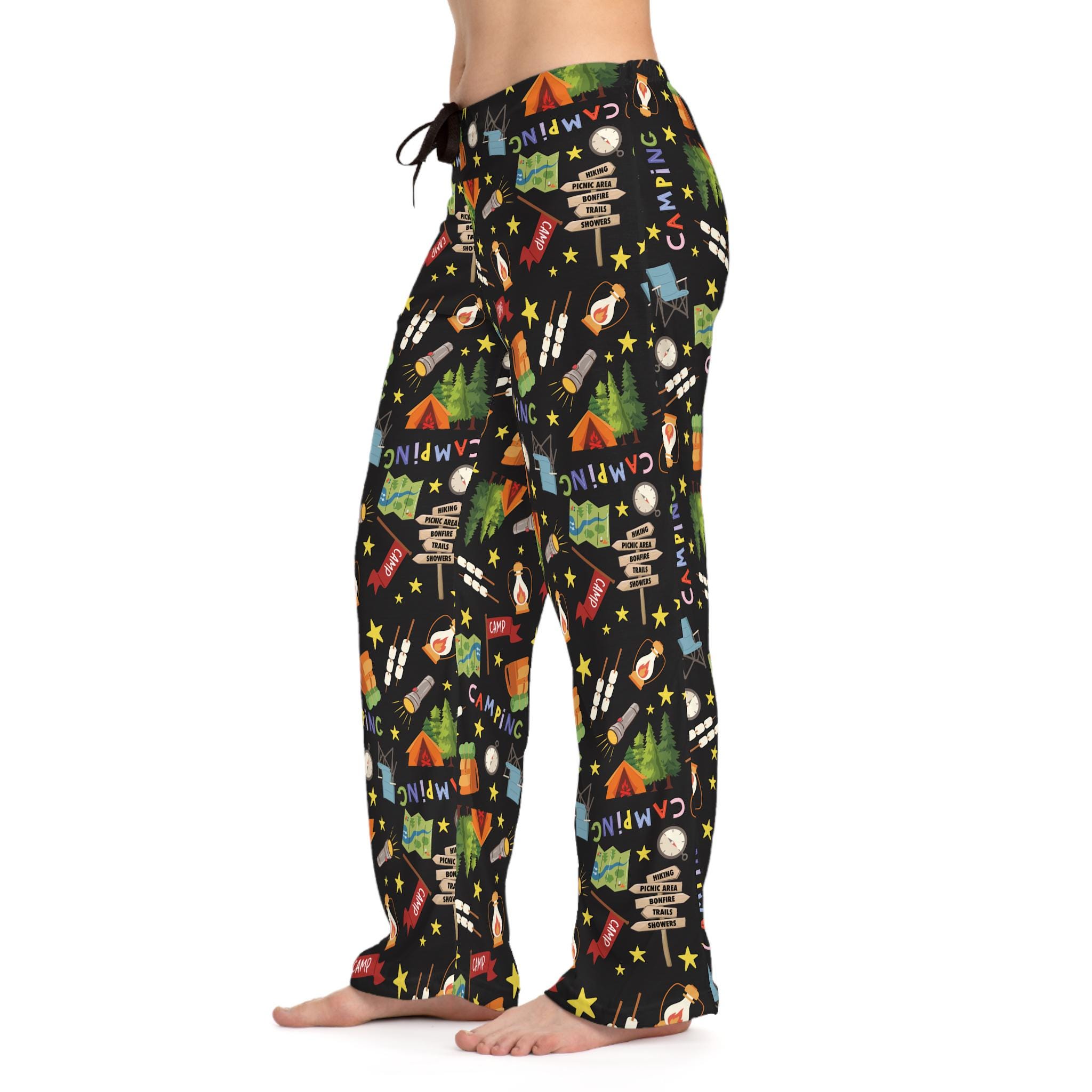 Camping Pajama Pants: Women's Cozy Loungewear With Camping Print - Etsy