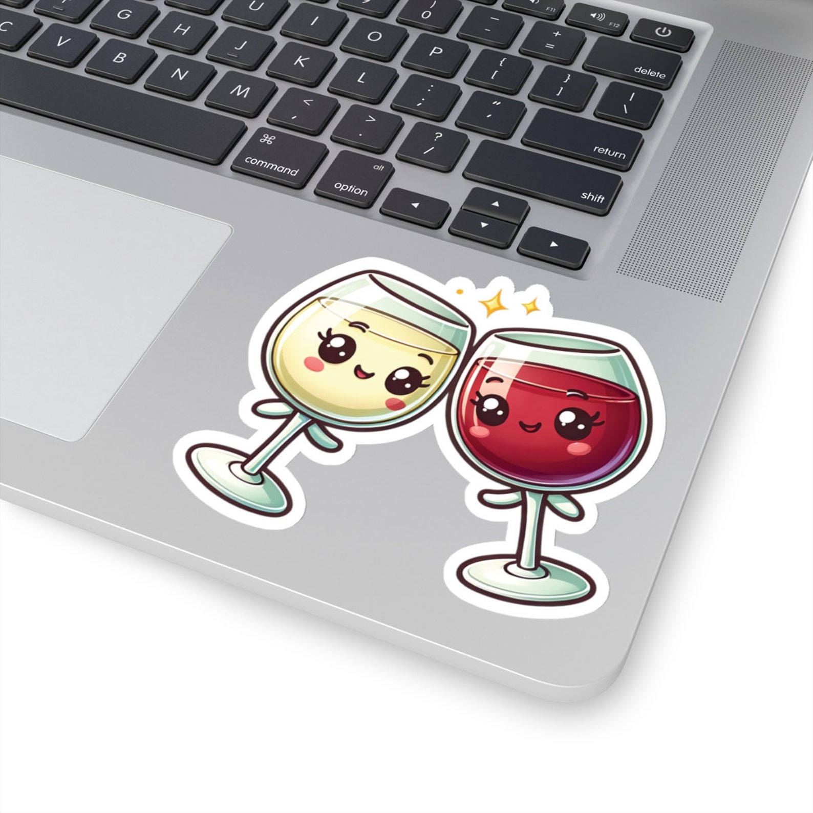 Cute White Wine and Red Wine Sticker, Wine Lovers Sticker, Drink ...