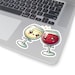 Cute White Wine and Red Wine Sticker, Wine Lovers Sticker, Drink ...