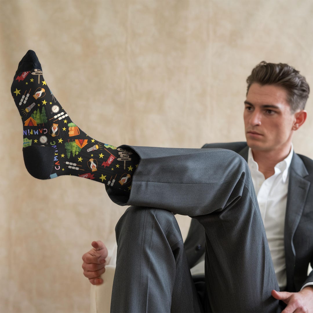 Campfire Adventure Crew Socks, Fun Camping Socks, Cozy Outdoor Gear ...