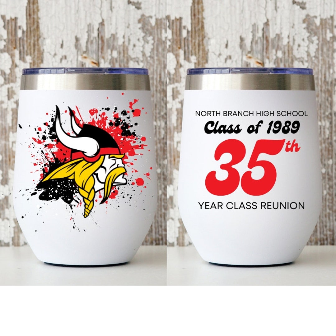 Custom School Mascot 12 Oz Wine Tumbler for High School Reunion, Mascot ...
