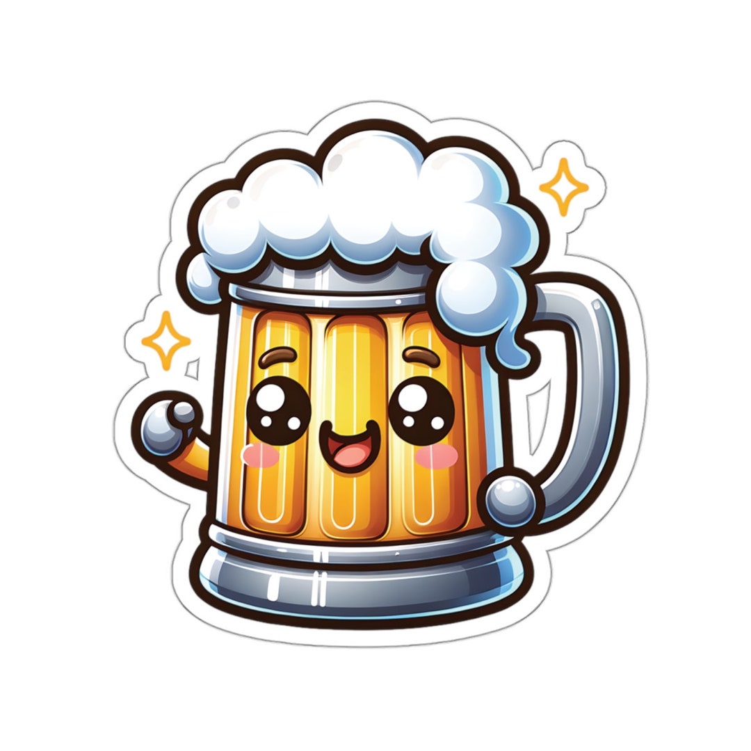 Cute Beer Stein Sticker, Beer Sticker, Stickers, Drink Sticker, Gift ...