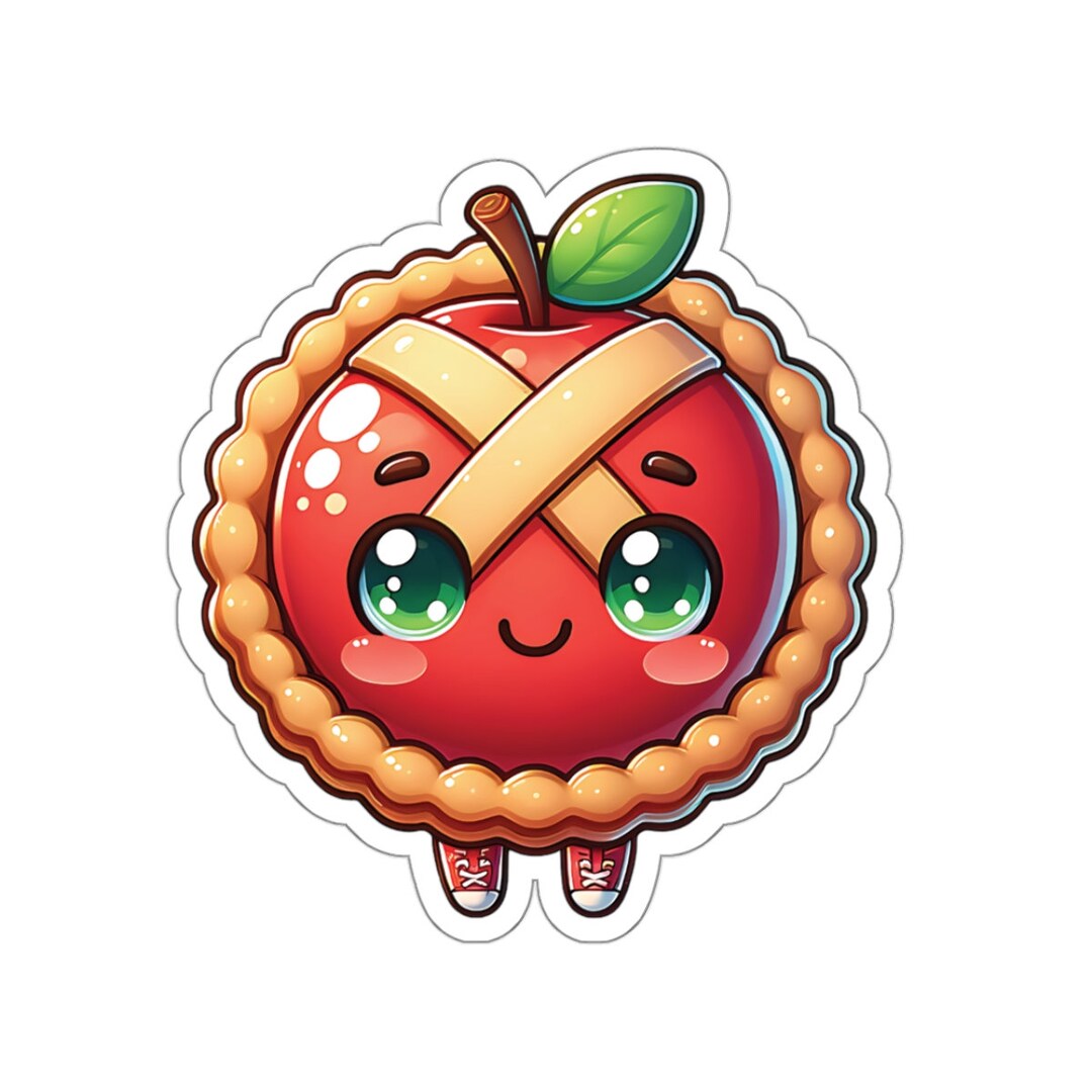 Cute Apple Pie Sticker, Apple Pie Sticker, Stickers, Food Sticker, Gift ...
