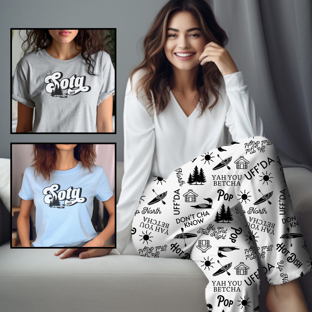 Minnesota Women's Pajama Pants, Sota PJ Bottoms, Land of 10,000 Lakes MN Lounge Pants, Comfy ...