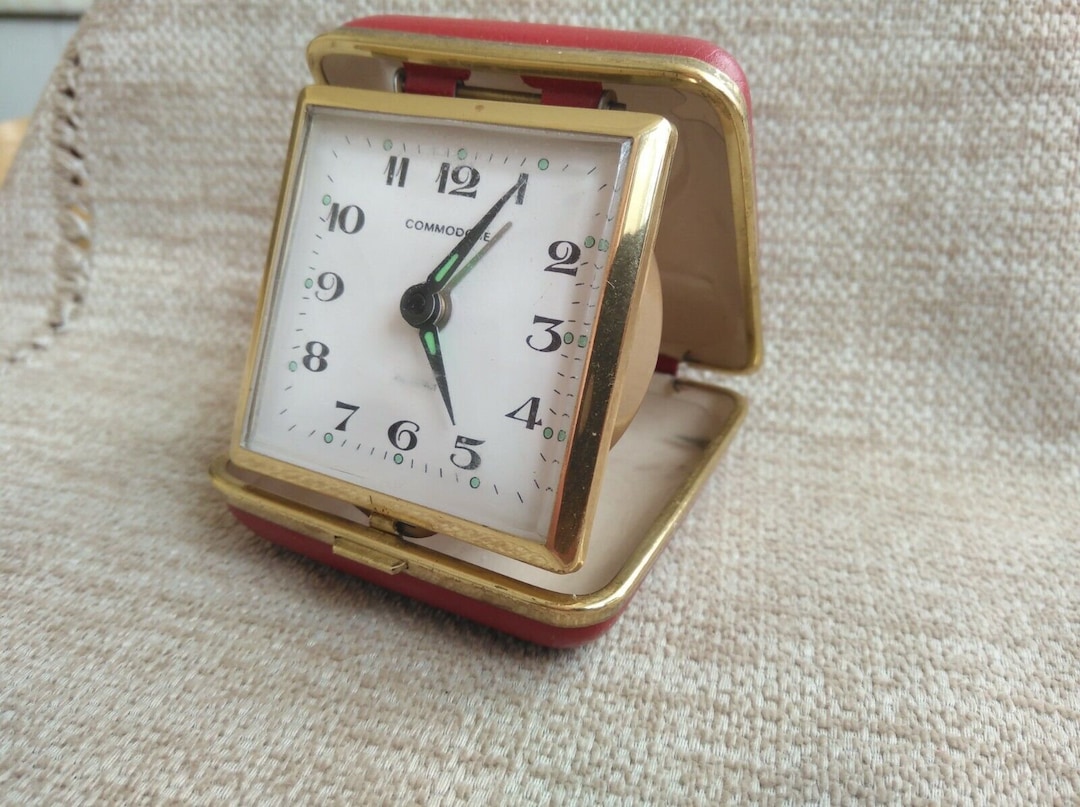Vintage COMMODORE Manual Winding Mechanical Travel Alarm Clocks Made in ...