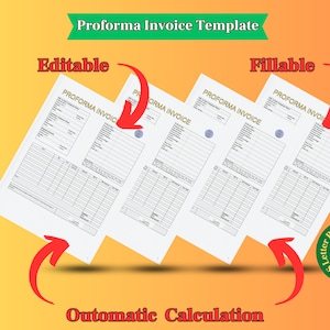 Proforma Invoice Editable/fillable With Google Sheets - Etsy