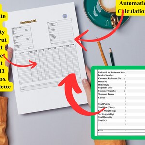 Packing List With Automatic Calculation. Edit With Google Sheets! - Etsy