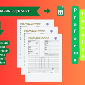 Proforma Invoice Editable/fillable With Google Sheets - Etsy