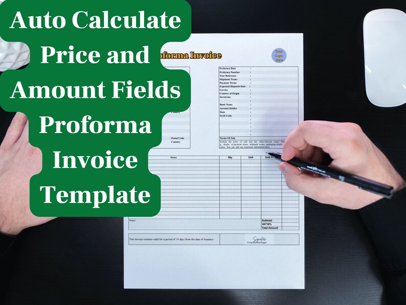 Standart Proforma Invoice Template - Etsy UK