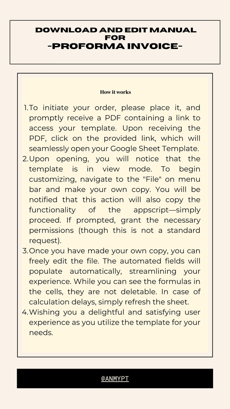 Standart Proforma Invoice Template - Etsy