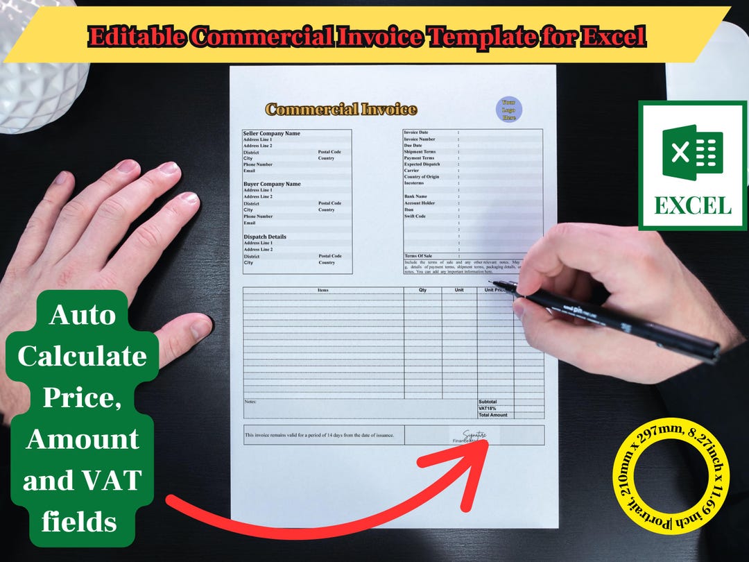 Automated Excel Invoice Template With VAT: VBA Macros (instant Download ...
