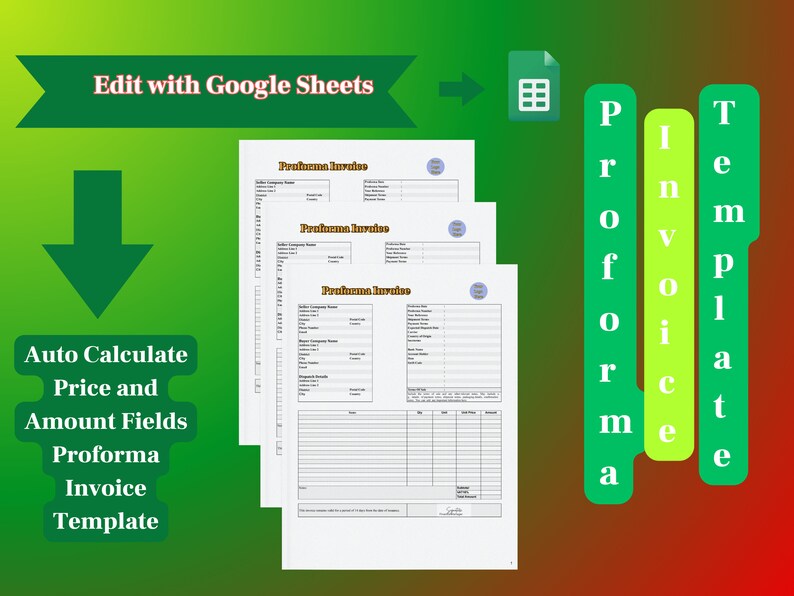 Standart Proforma Invoice Template - Etsy UK