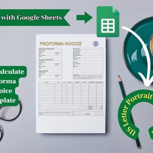 Proforma Invoice Template Editable With Google Sheets, Automatic ...