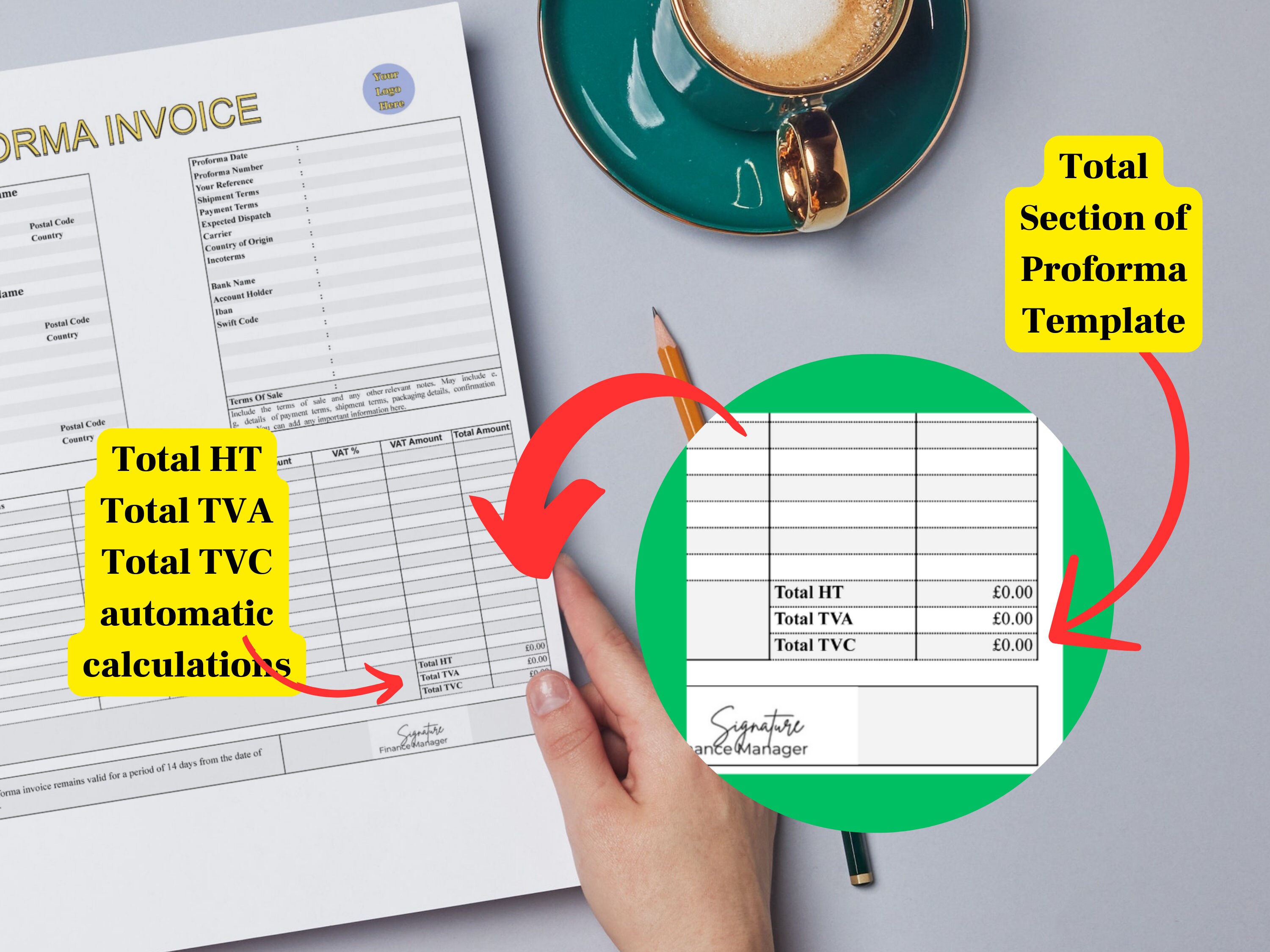 Proforma Invoice Template Editable With Google Sheets, Automatic ...