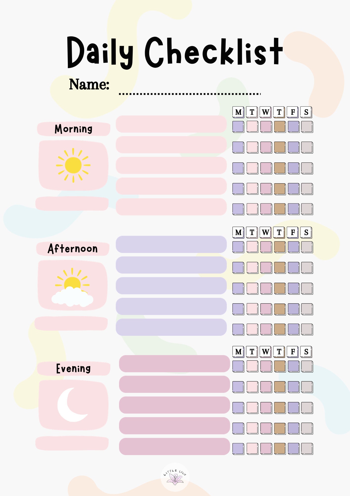 Kids Daily Routine Checklist, Habit Tracker, Routine Tracker Template ...