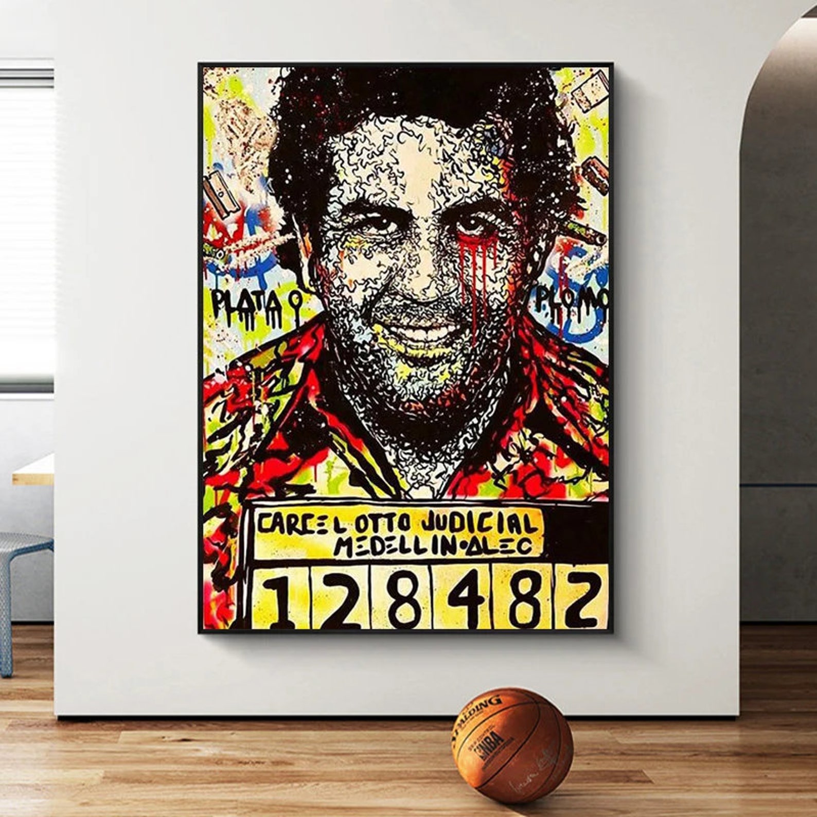 Graffiti Art Pablo Escobar Canvas Painting Pablo Watercolor Figure ...